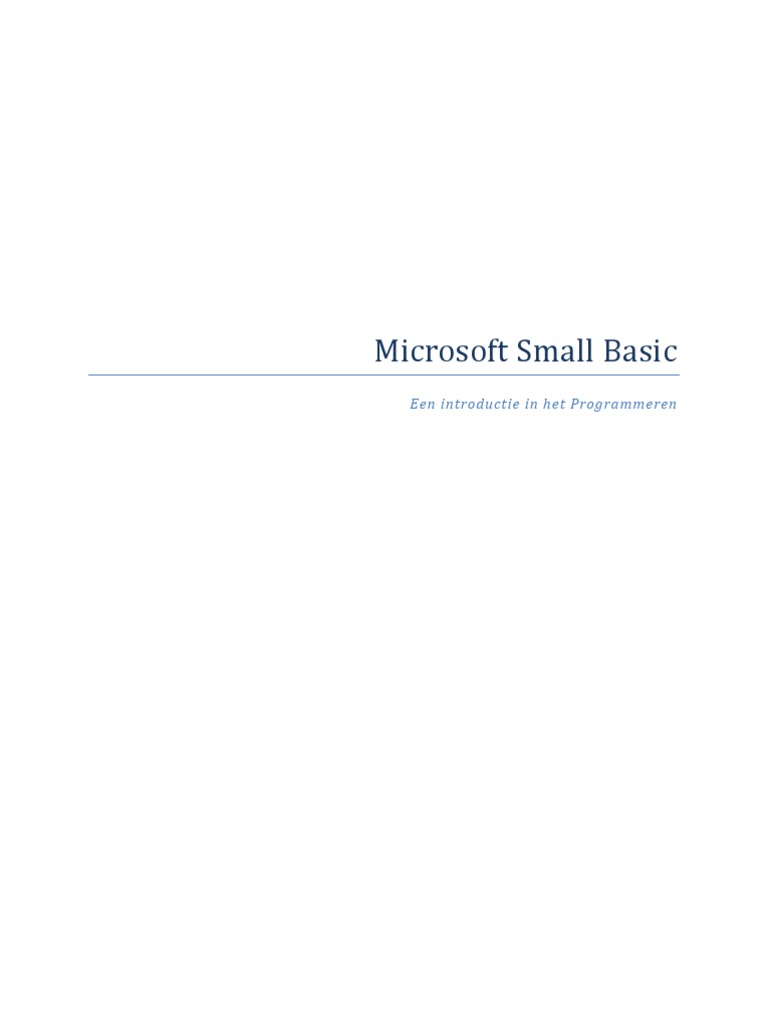 Introductie Small Basic | PDF