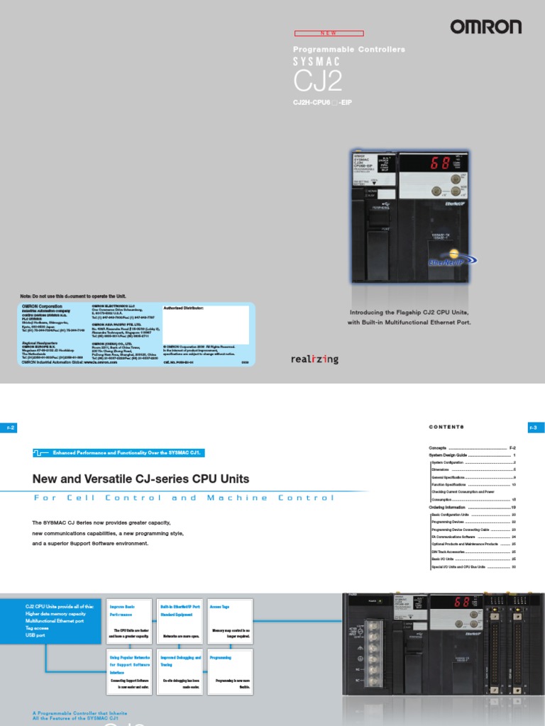 Sysmac cj2 Dsheet Gwp059-E1-01 | PDF | Internet Protocol Suite | Computer Network