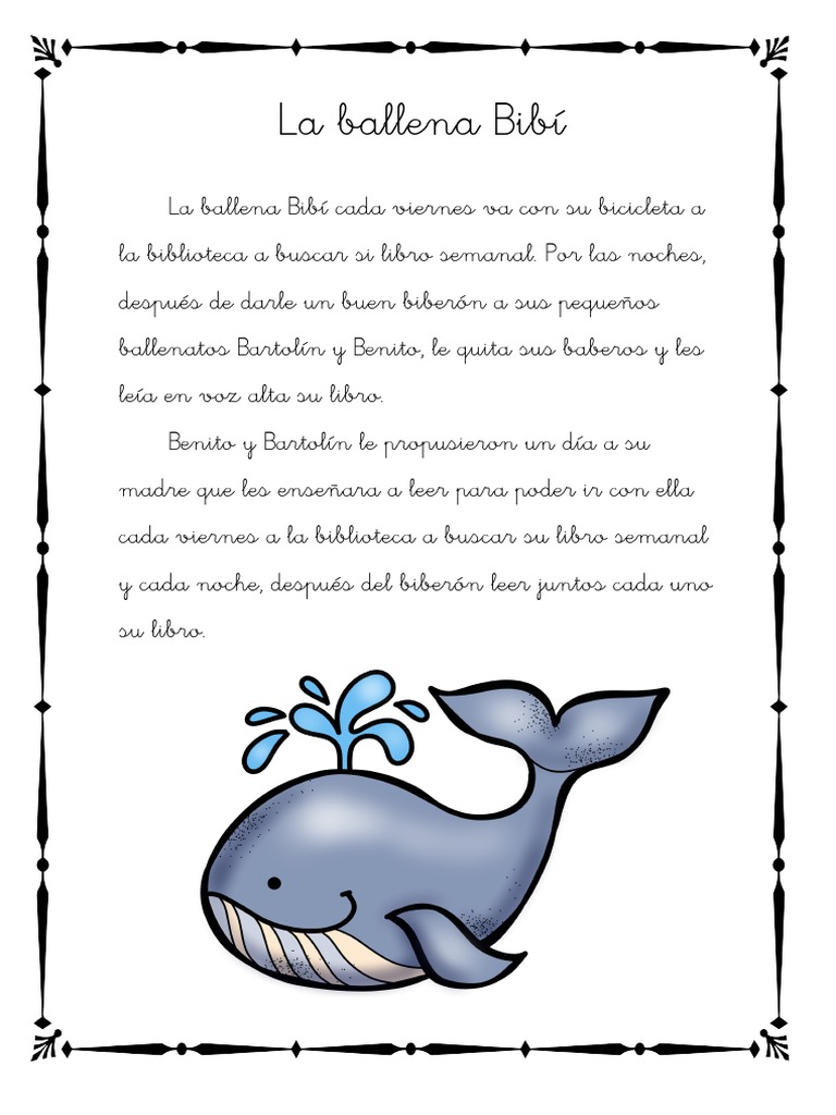 Cuentos Con Fonemas La Letra "B" La Ballena Bibi | PDF