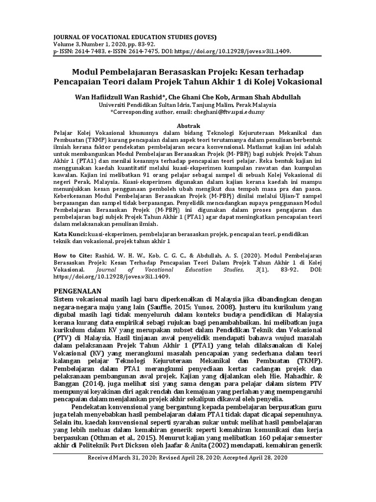 Modul Pembelajaran Berasaskan Projek Kesan Terhada | PDF