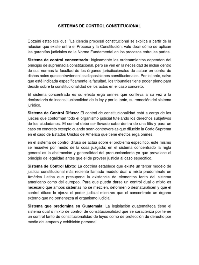 Control de Constitucionalidad en Guatemala | PDF | Política | Ciencias ...