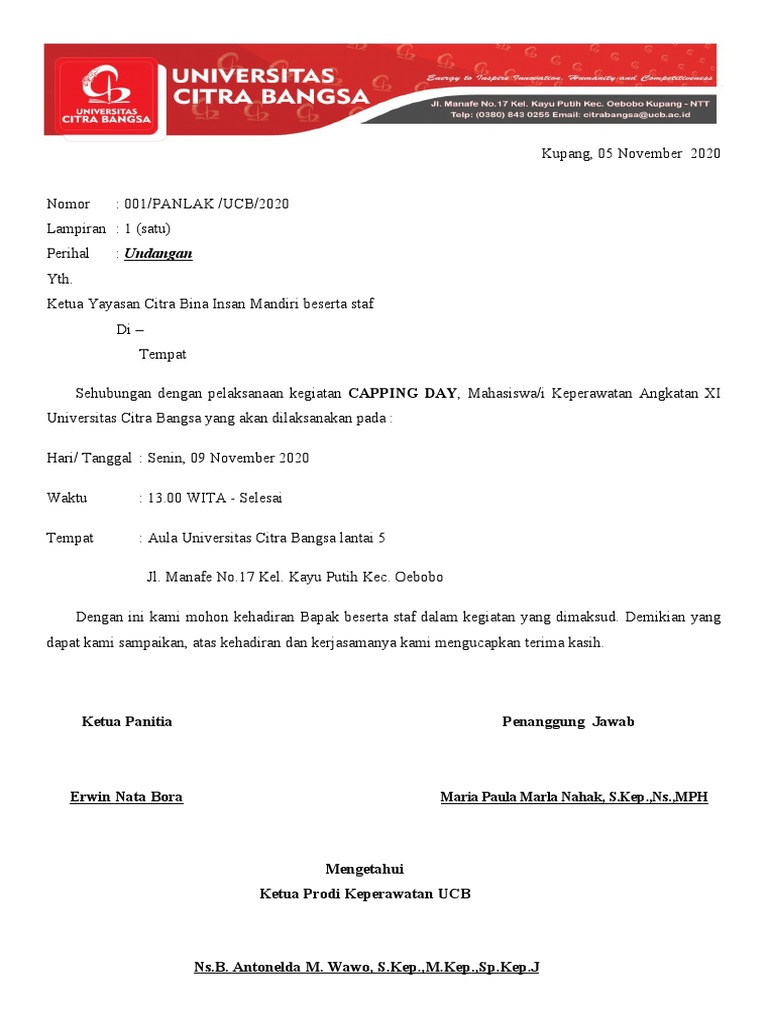 Surat Capping Day Angkatan 11 | PDF