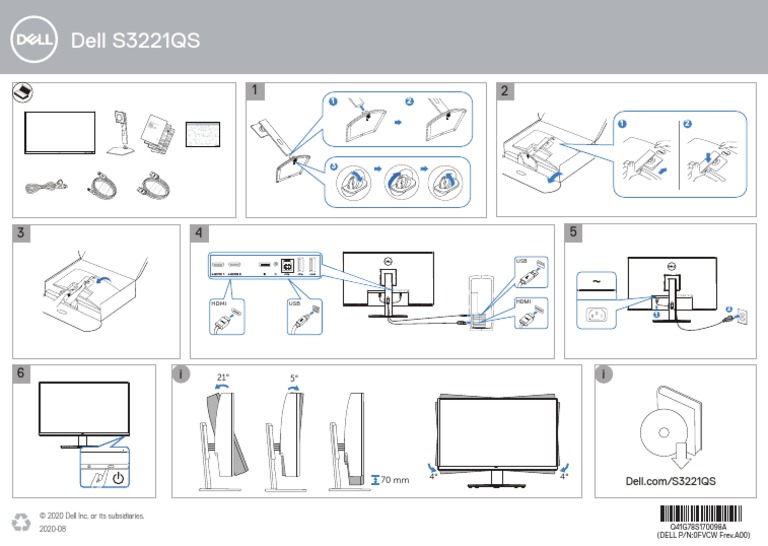Dell s3221qs Monitor - Setup Guide - FR FR | PDF
