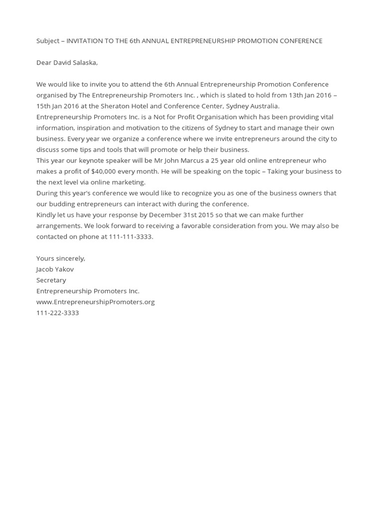 Meeting Invitation Example | PDF | Business