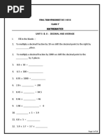 CBSE Class 5 Mathematics Worksheet - Profit and Loss | PDF