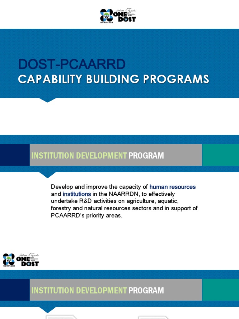 Dost-Pcaarrd: Capability Building Programs | PDF | Thesis | Research ...