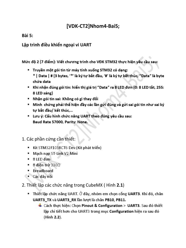 Lập trình UART - ARM STM32 | PDF