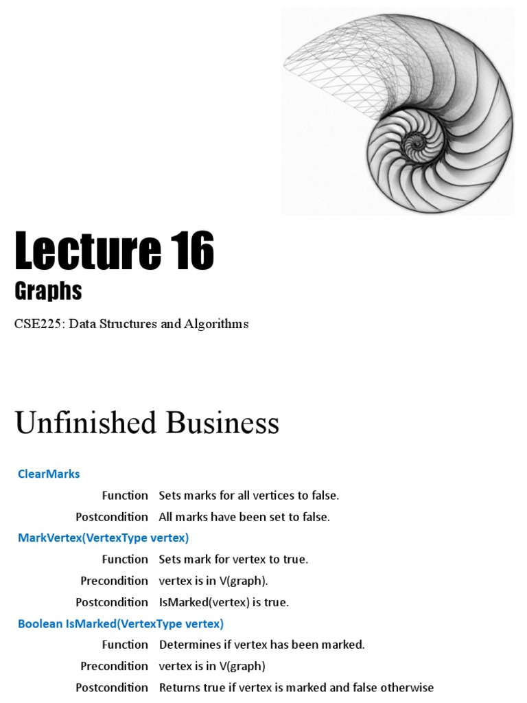 Graphs: CSE225: Data Structures and Algorithms | PDF | Vertex (Graph Theory) | Algorithms