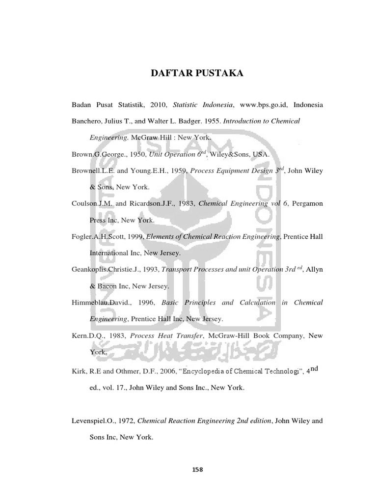 Daftar Pustaka: Engineering. Mcgraw Hill: New York | PDF | Engineering | Chemical Engineering
