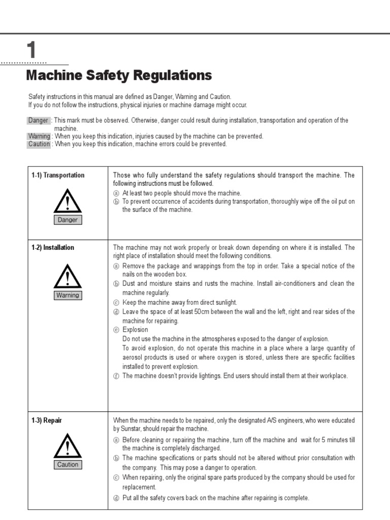 Machine Safety Regulations | PDF | Machines | Occupational Safety And ...