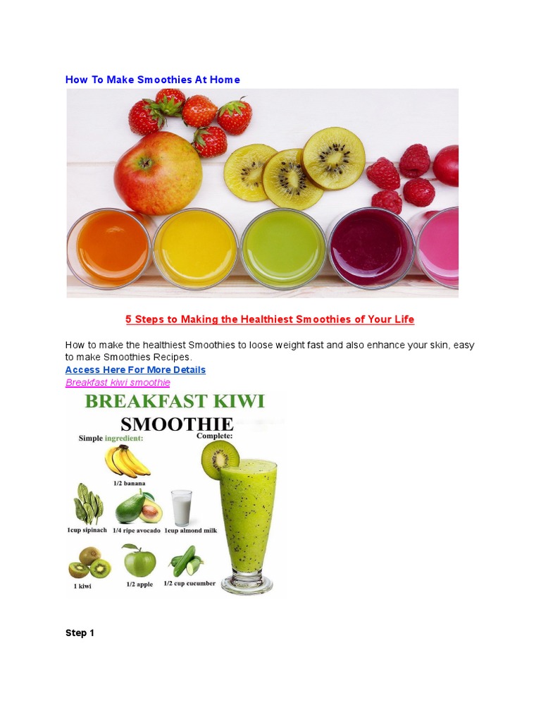 How To Make Smoothies at Home | PDF | Cooking, Food & Wine