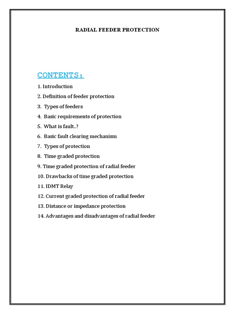 Radial Feeder Protection | PDF | Electric Power Distribution ...
