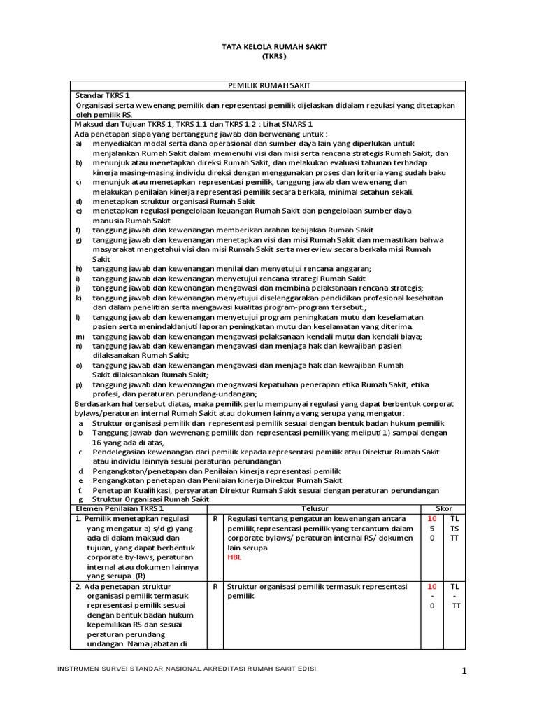 Instrumen Snars Tkrs | PDF