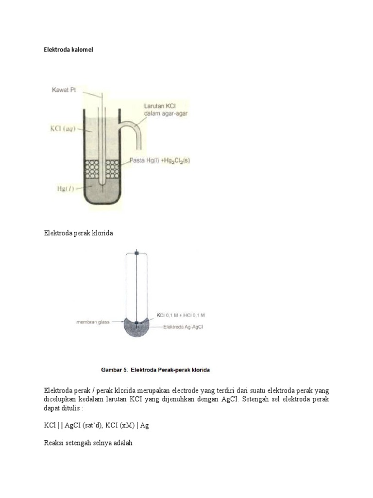 Elektroda Kalomel dan Perak Klorida | PDF | Metode & Bahan Ajar | Sains ...