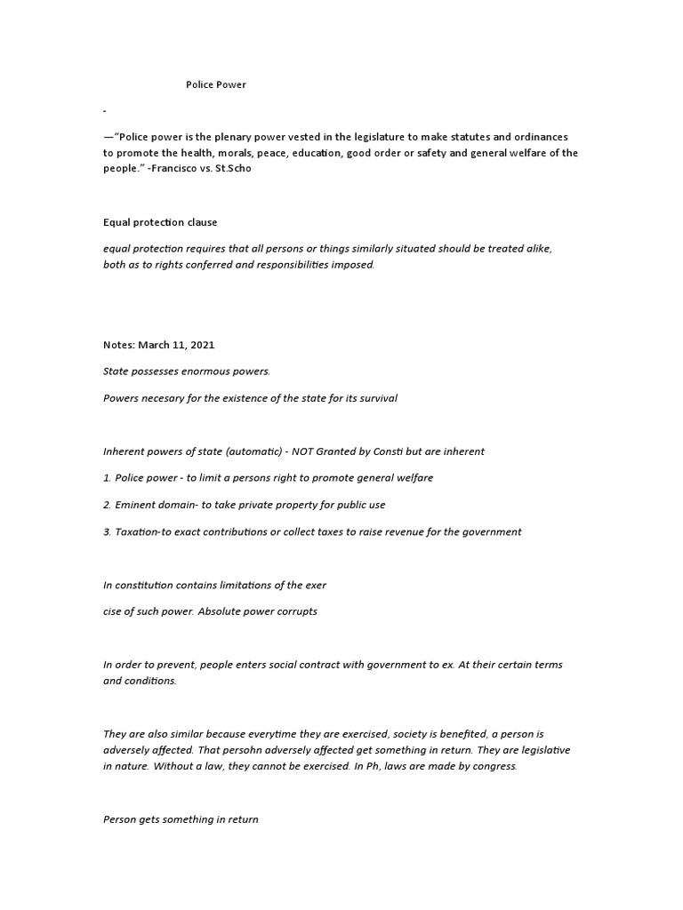 Class Discussion Notes v2 | PDF | Eminent Domain | Search Warrant