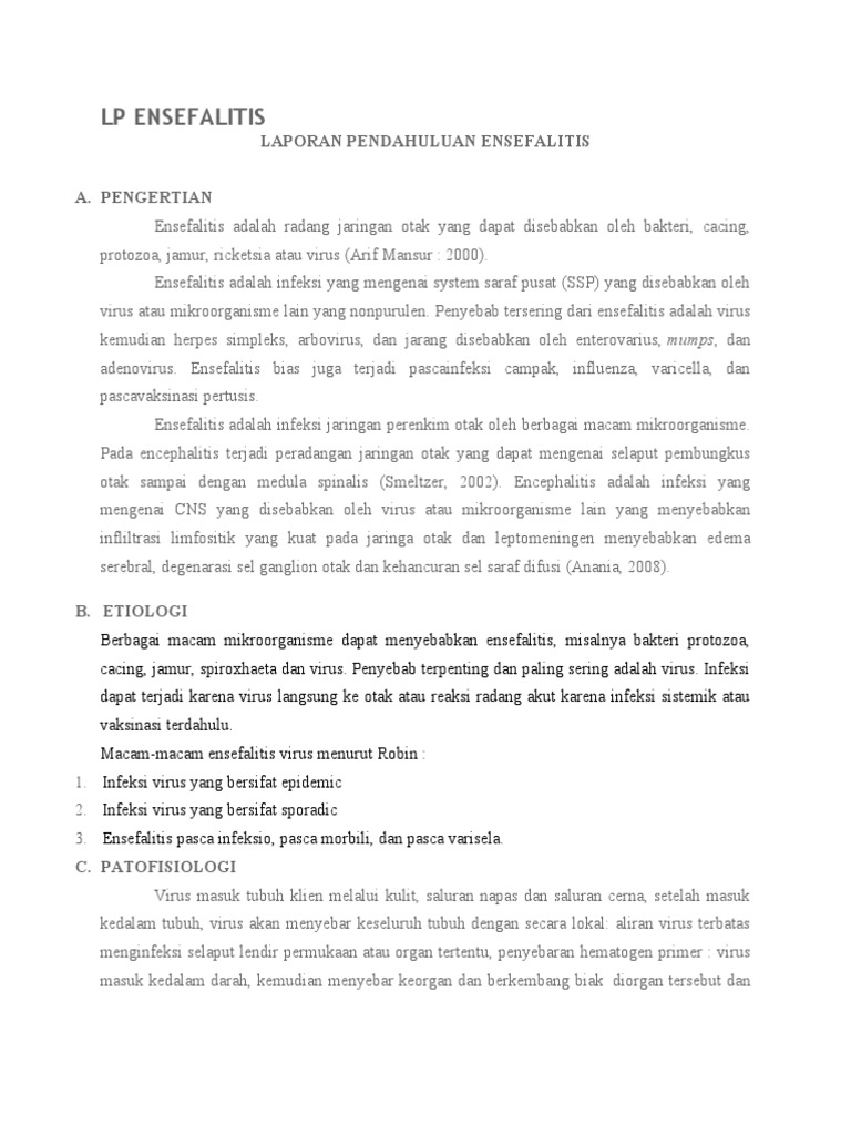 LP Ensefalitis | PDF