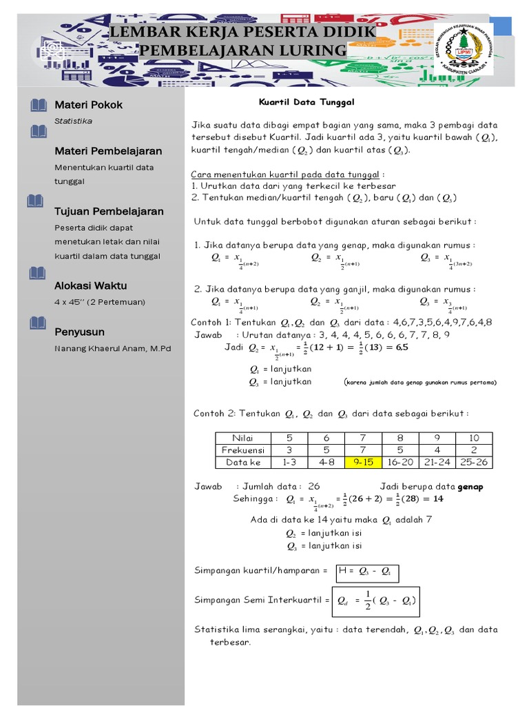 Menentukan Kuartil Data Tunggal | PDF