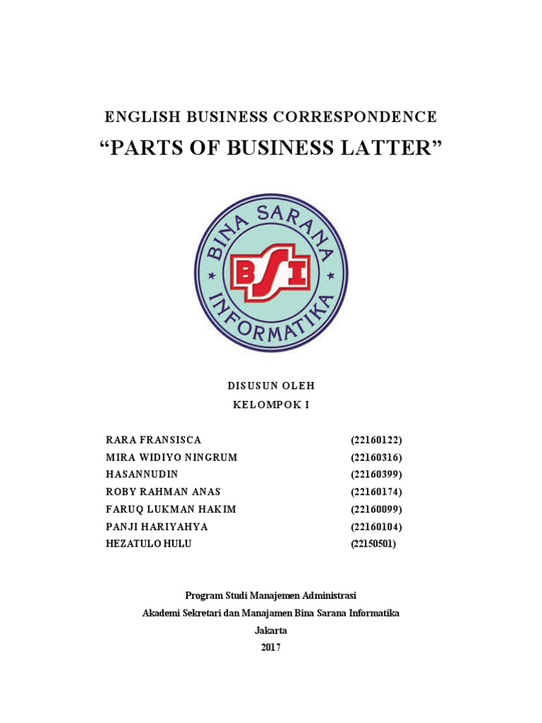 Parts of Business Letter Explained | PDF | Mail | Human Communication