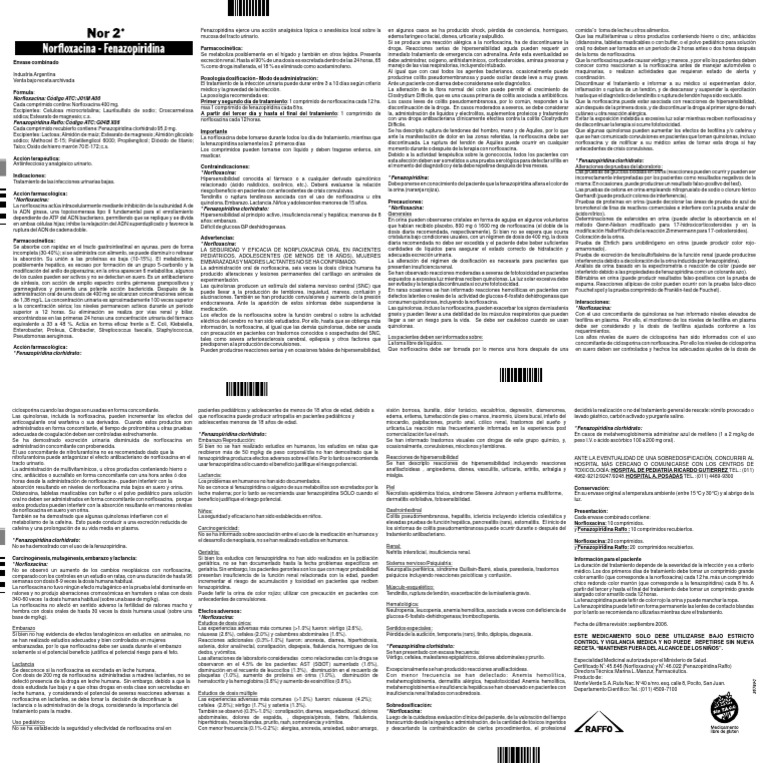 Nor2 Prospecto Pacientes RAFFO | PDF | Farmacocinética | El embarazo