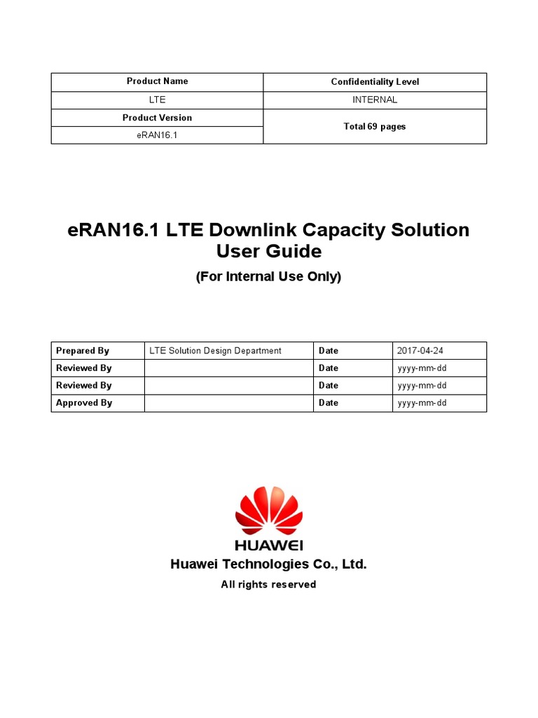 54 eRAN16.1 LTE Downlink Capacity Solution User Guide | PDF | Scheduling (Computing ...