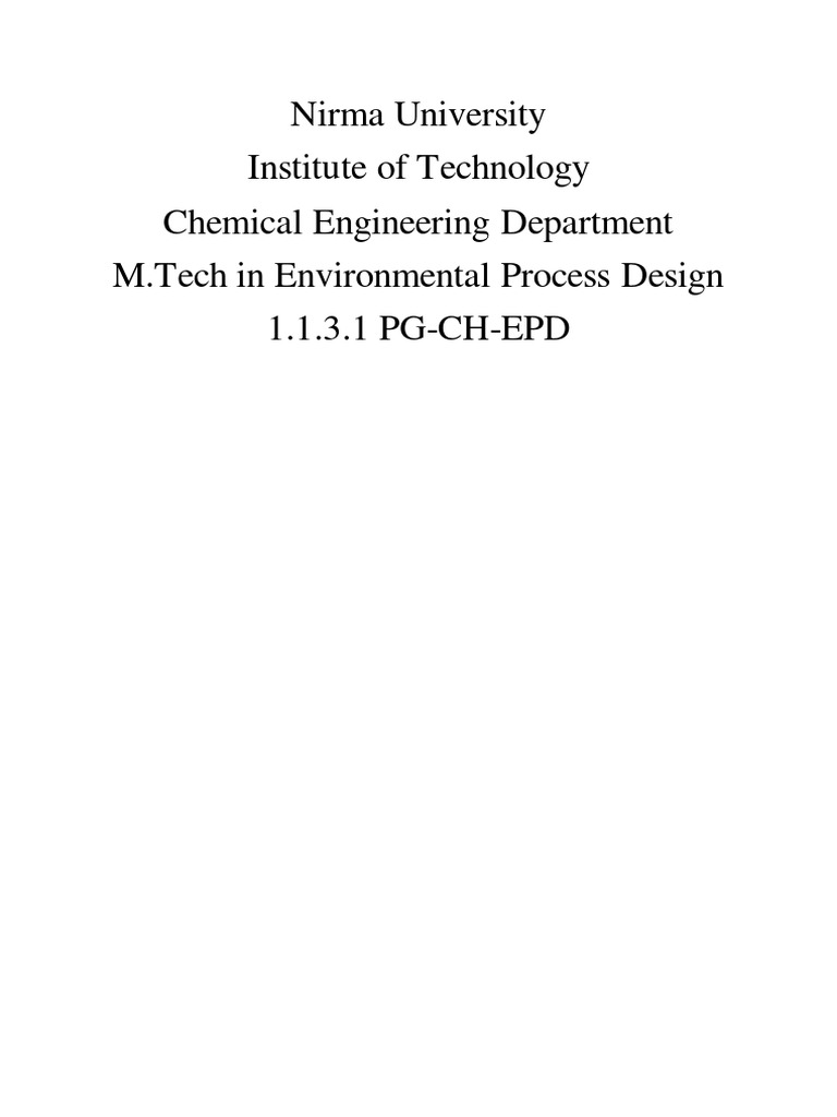 Nirma University Institute of Technology Chemical Engineering ...