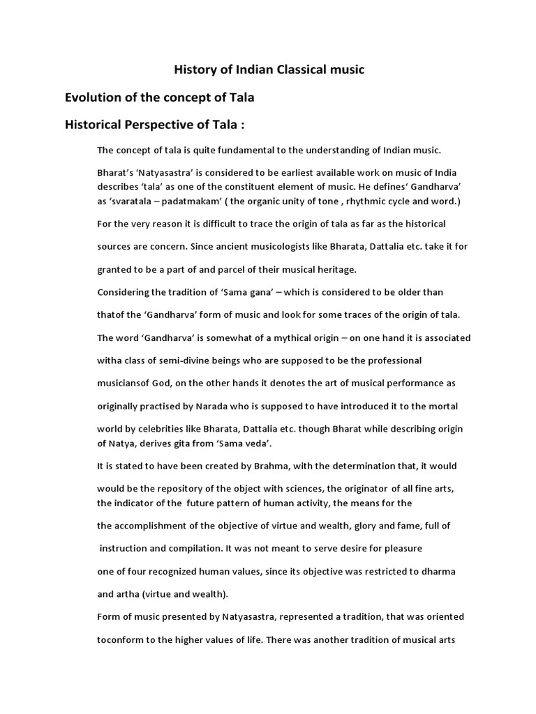 Evolution of Concept of Tala | PDF | Musical Instruments | Time