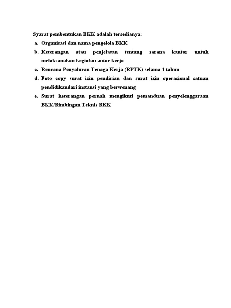 Pembentukan Bkk Smk Negeri 1 Kendari Pdf