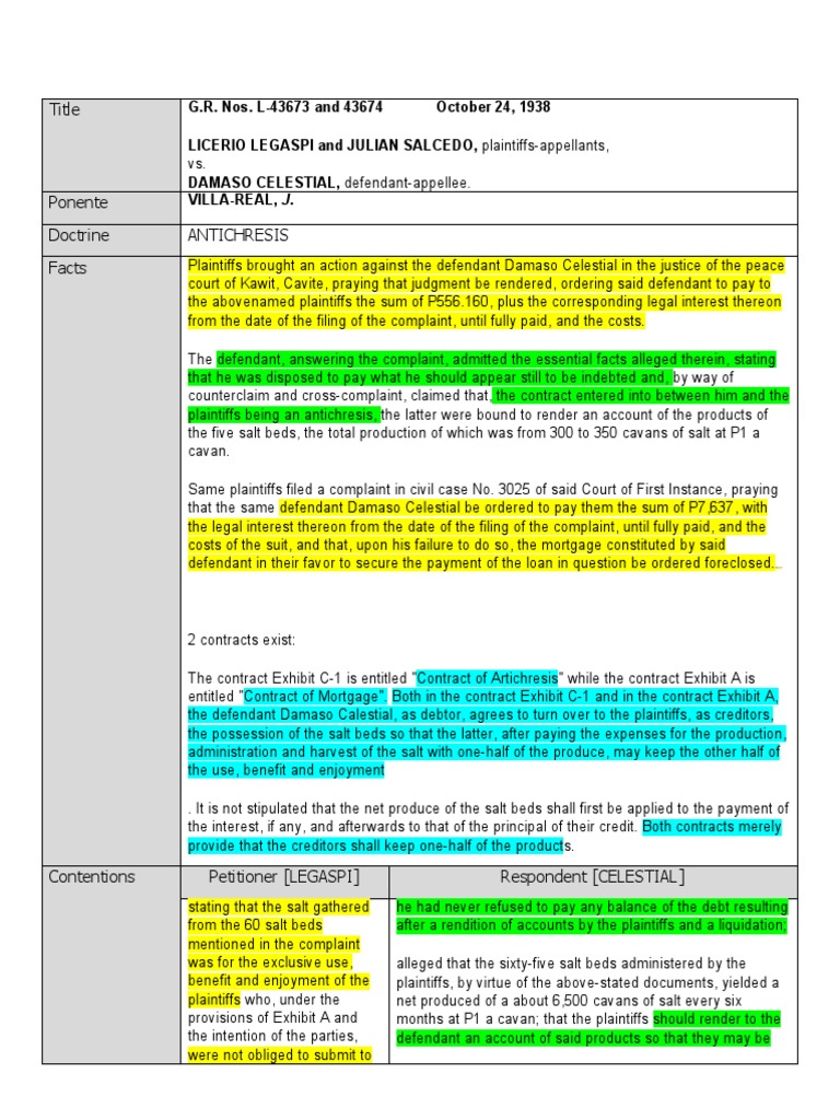 174 Legazpi vs. Celestial | PDF | Mortgage Law | Loans