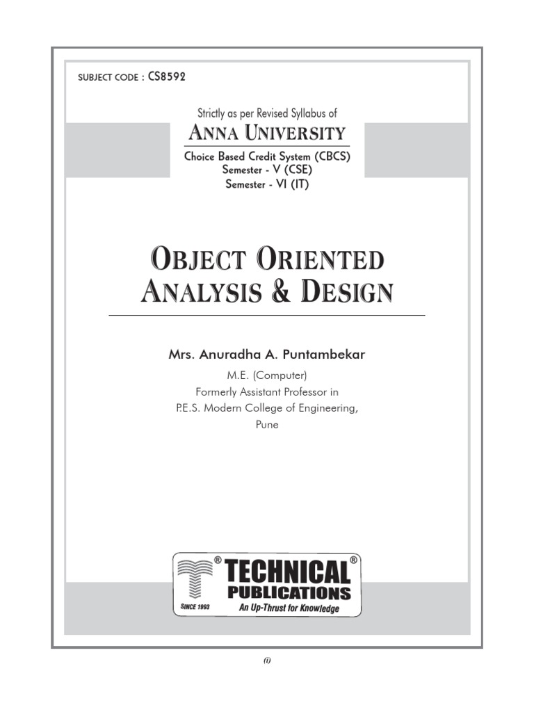 CS8592 - Object Oriented Analysis and Design. | PDF | Class (Computer ...