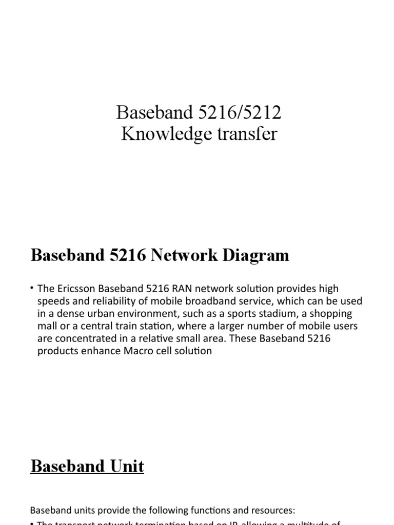 Baseband 5216/5212 Knowledge Transfer | PDF | 4 G | Computer Network