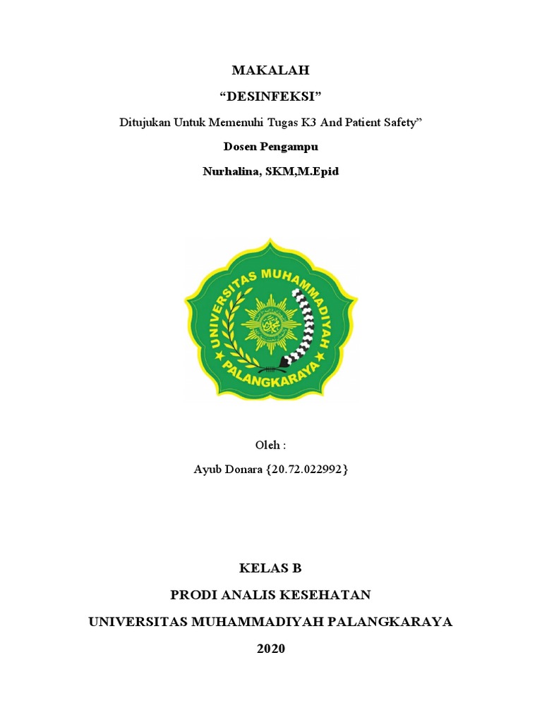 Makalah Desinfeksi | PDF