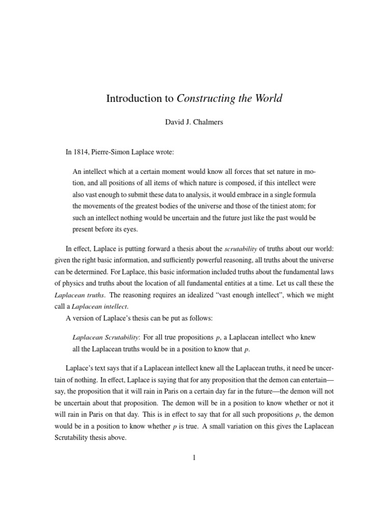 Introduction To Constructing The World | PDF | A Priori And A ...