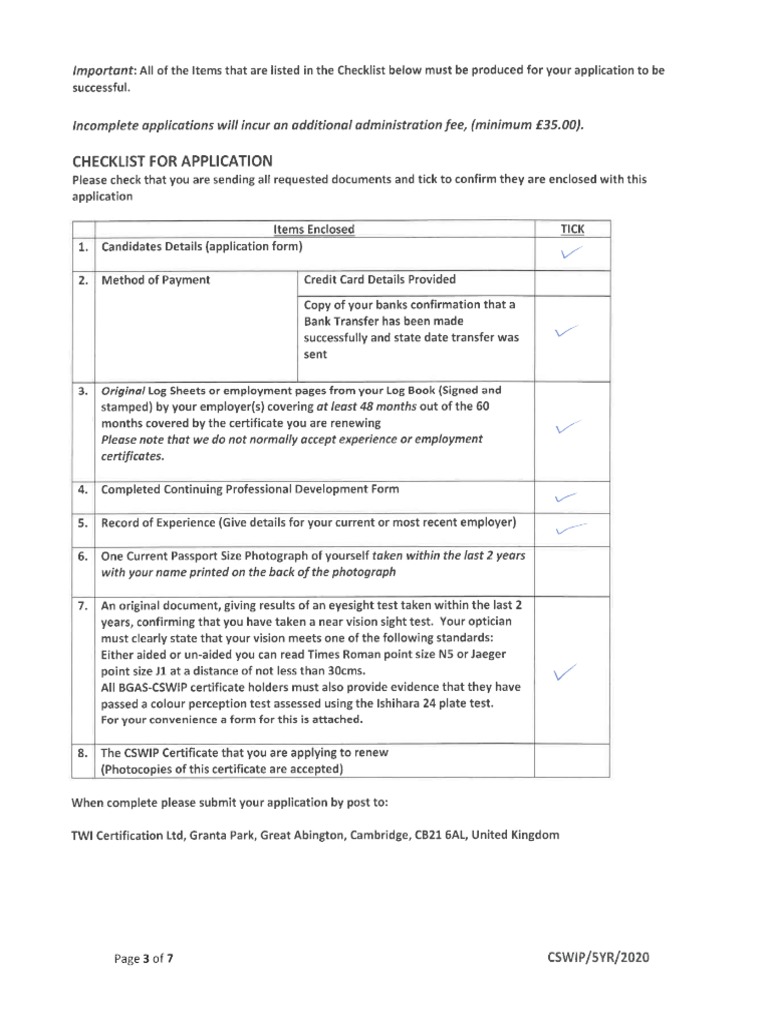 Bgas Renewal Checklist | PDF