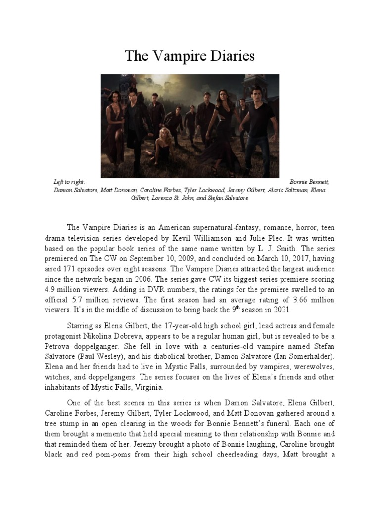The Vampire Diaries Movie Review Essay | PDF | The Vampire Diaries ...