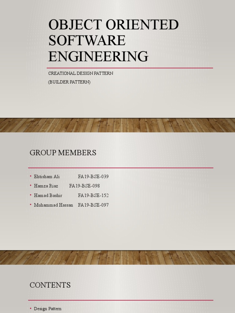 Object Oriented Software Engineering: Creational Design Pattern ...