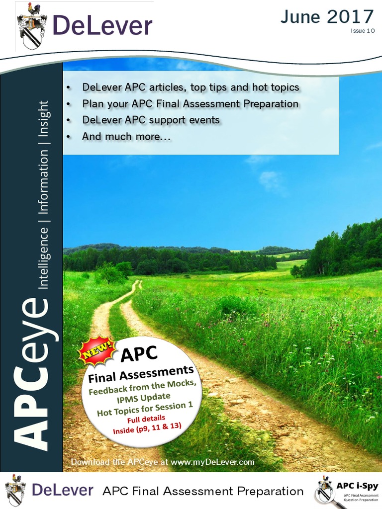 Delever Apc Articles, Top Tips and Hot Topics - Plan Your Apc Final Assessment Preparation ...
