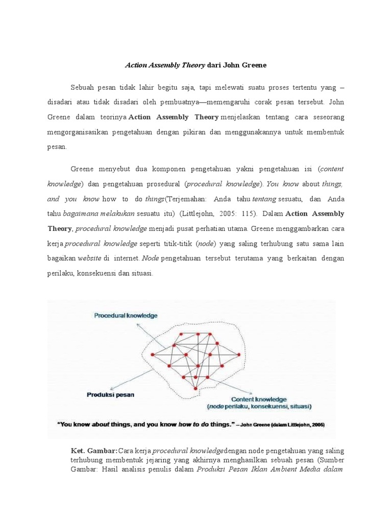 Action Assembly Theory Dari John Greene | PDF