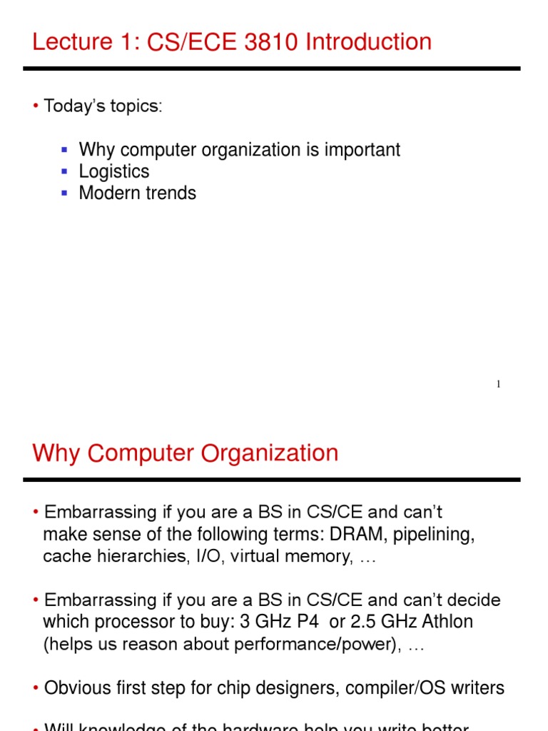 Introduction to Computer Organization and Key Trends | PDF | Computer ...