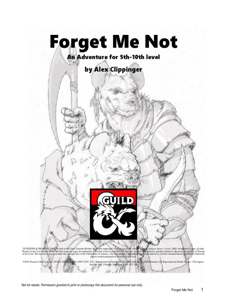 Forget Me Not: by Alex Clippinger | PDF | Forgotten Realms | Wizards Of ...