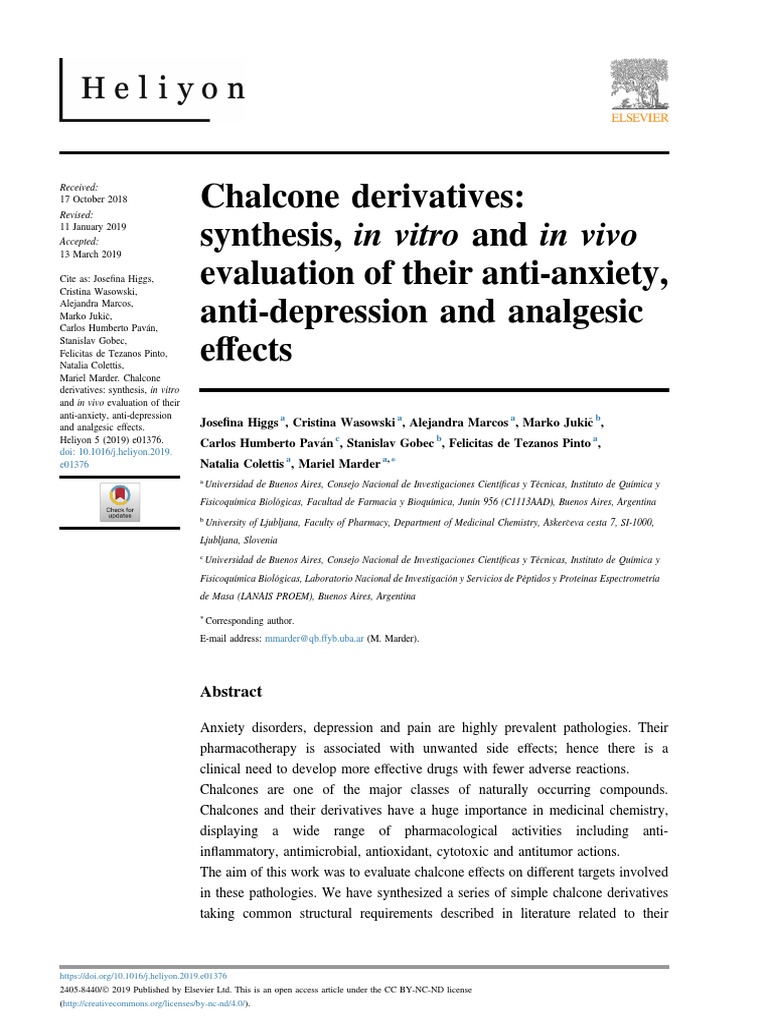 Chalcone Derivative Synthesis 1 | PDF | Ligand (Biochemistry) | Serotonin
