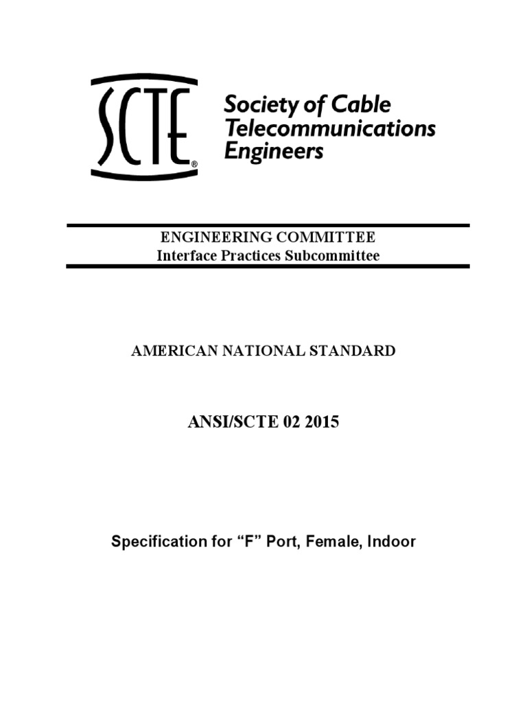 Ansi Scte 02-2015 | PDF | Electrical Connector | Specification (Technical Standard)