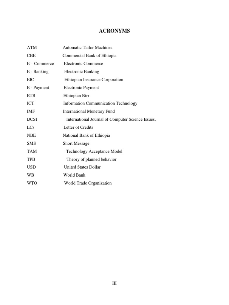 3 Print Acronyms List of Table Abstract | PDF | Online Banking | Banks ...