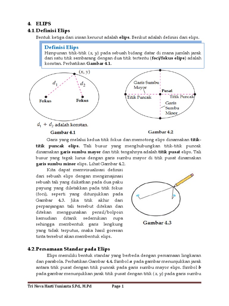 Definisi dan Persamaan Elips | PDF