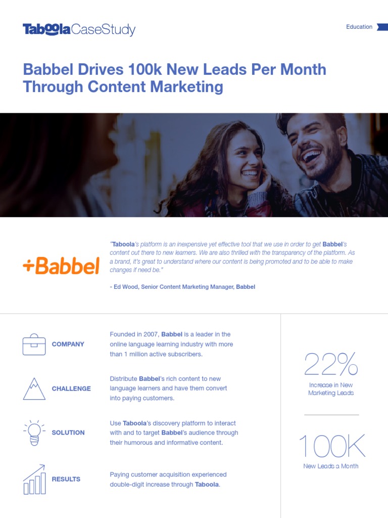 Babbel Drives 100k New Leads Per Month Through Content Marketing | PDF ...
