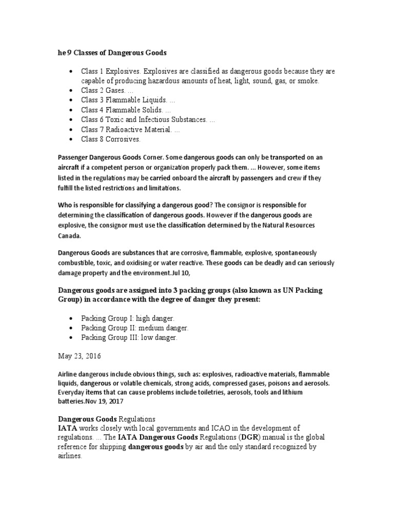 Dangerous Goods | PDF | Dangerous Goods | Safety