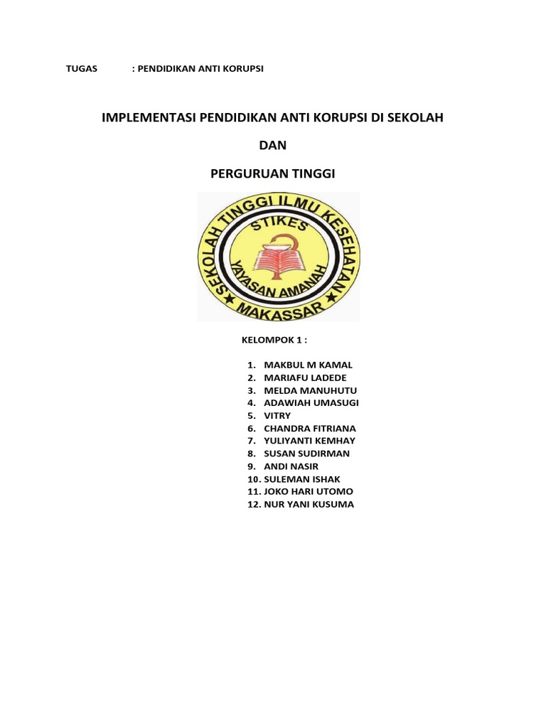 Implementasi Pendidikan Anti Korupsi | PDF
