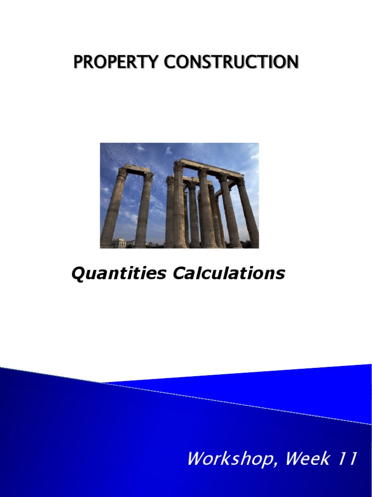 Property Construction: Quantities Calculations | Download Free PDF ...