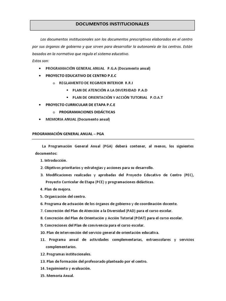 Documentos Institucionales | Descargar gratis PDF | Evaluación | Plan de estudios