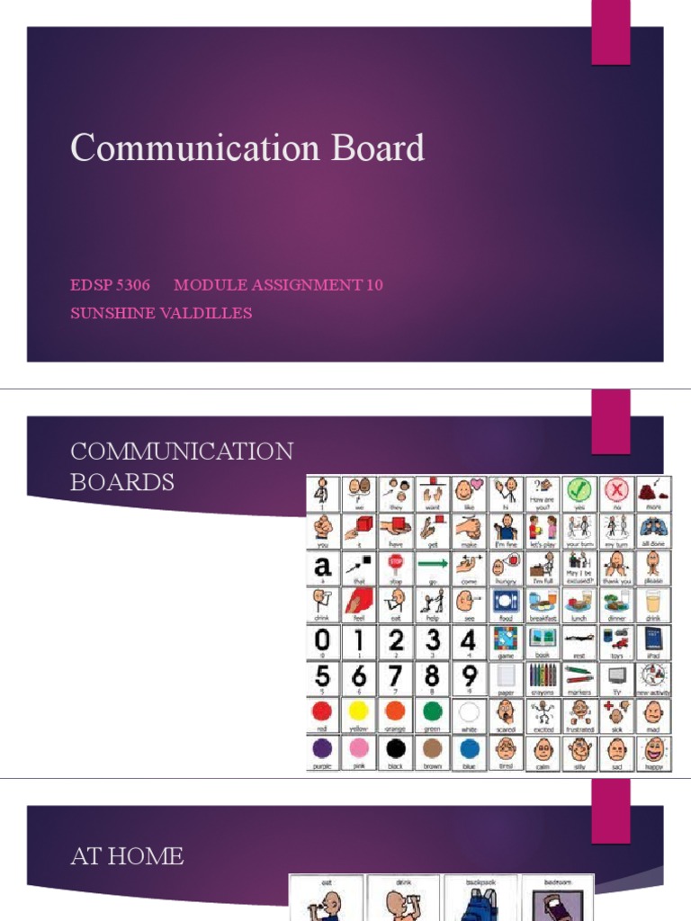 Communication Board: Edsp 5306 Module Assignment 10 Sunshine Valdilles ...
