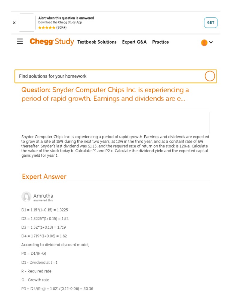 Snyder Computer Chips Inc. | PDF | Yield (Finance) | Dividend